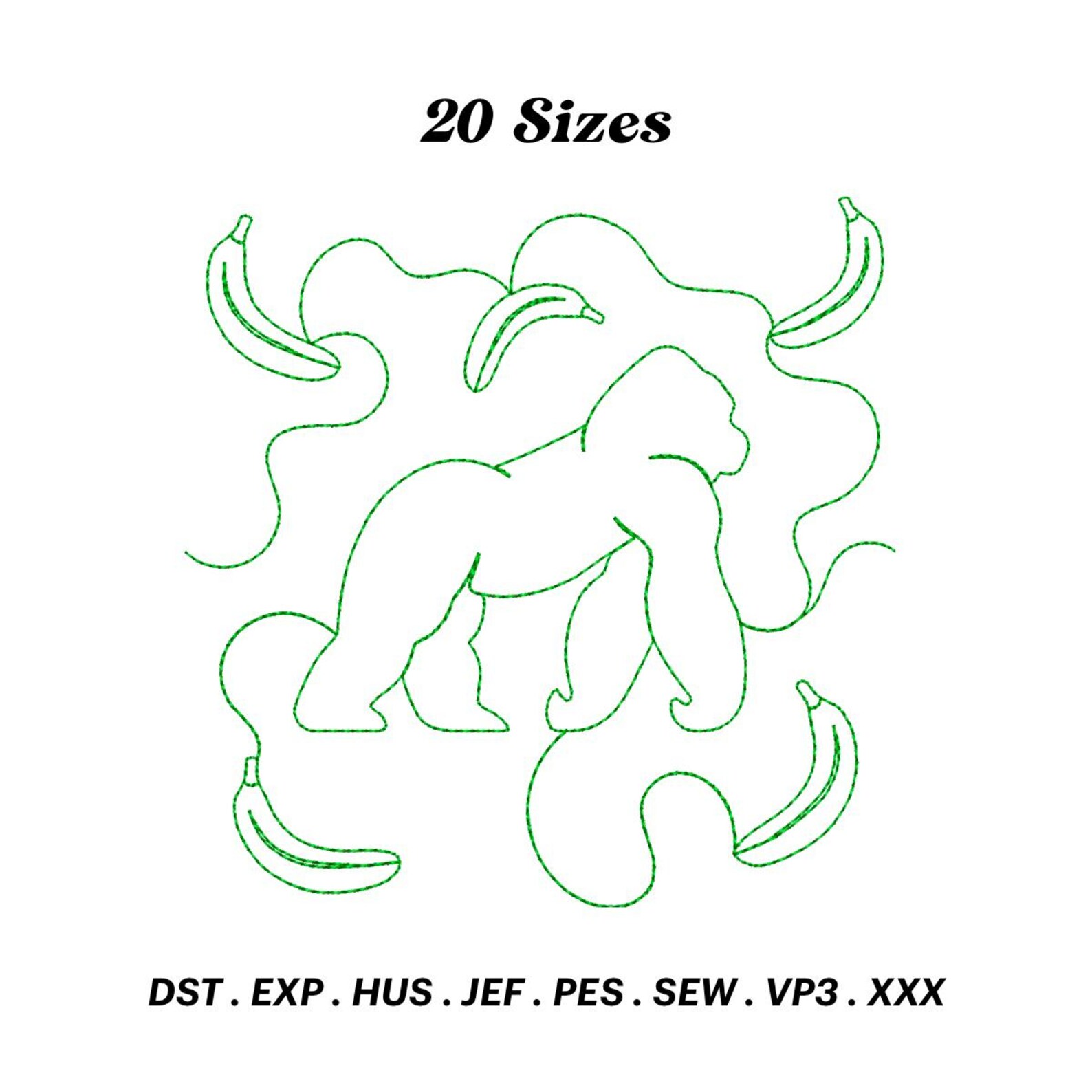 Gorilla Quilt Block Embroidery Design: Animal Quilting (digital ...
