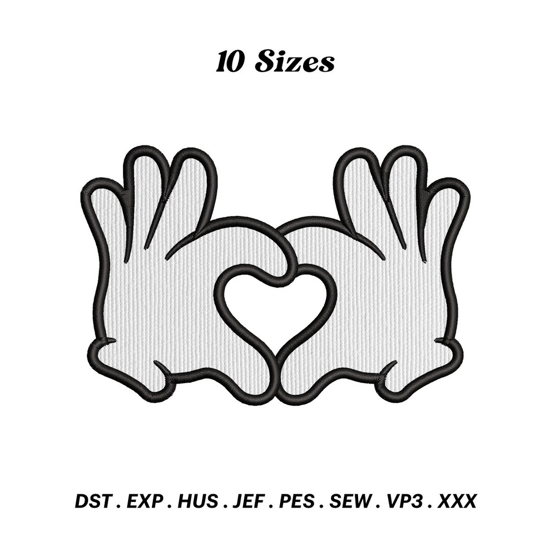 Cartoon Heart Hands Applique Embroidery Design (digital Download) - Etsy