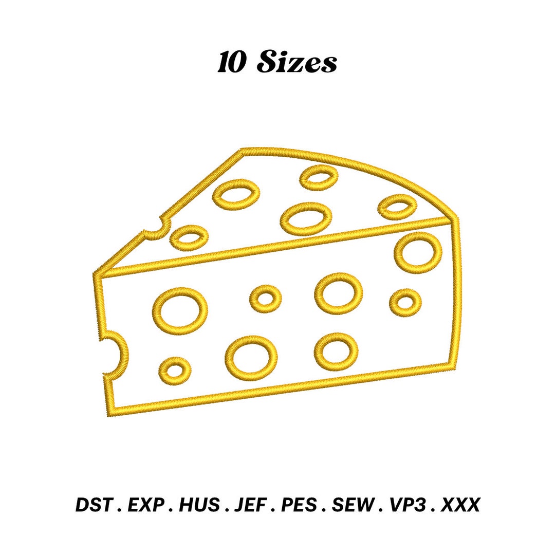 Cheese Embroidery Design, Food Symbol, Machine Embroidery File, Pizza ...