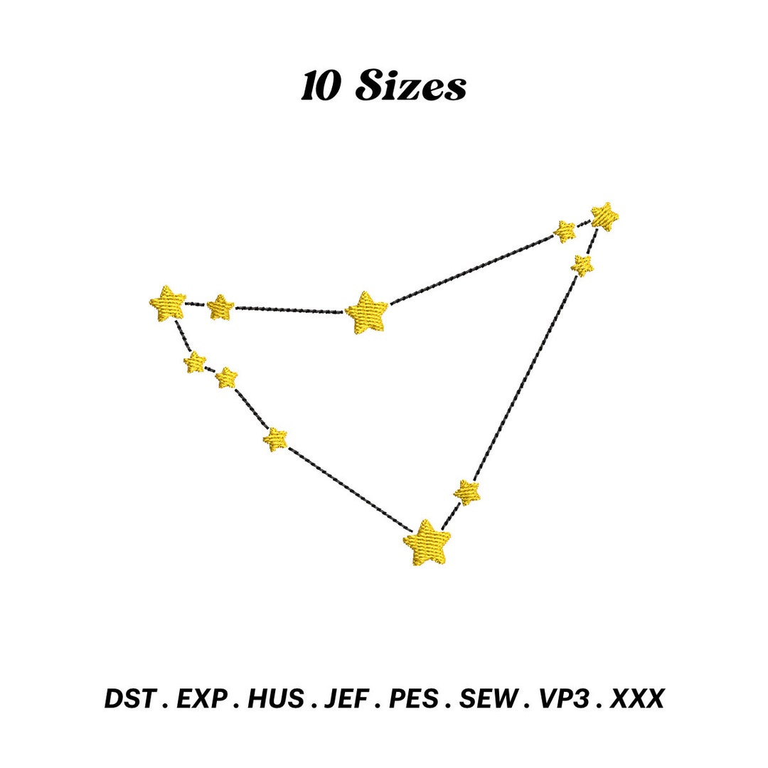 Capricorn Constellation Embroidery Design, Star Sign Embroidery ...