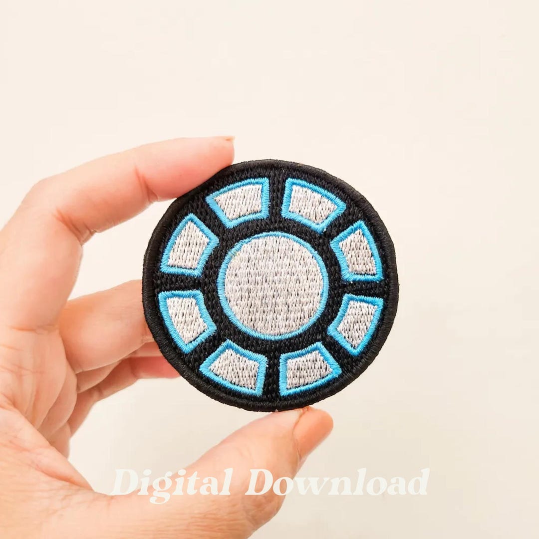 Arc Reactor Embroidery Design, Superhero Patches, Movie Embroidery ...