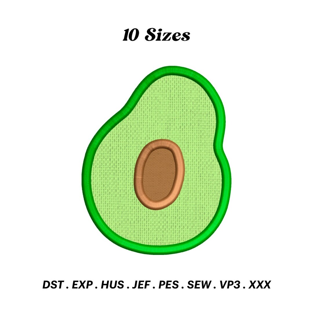 Avocado Applique Embroidery Design: Fruit Embroidery (digital Download ...