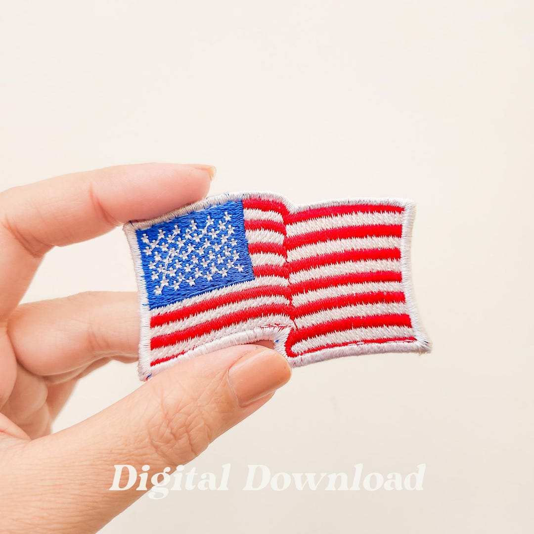 American Flags Embroidery Design, American Flag Patch, Patch Iron-on ...