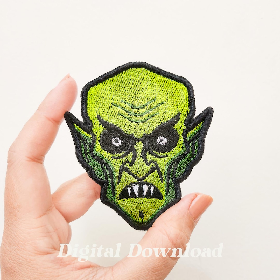 Green Vampire Embroidery Design: Horror Patch (instant Download) - Etsy