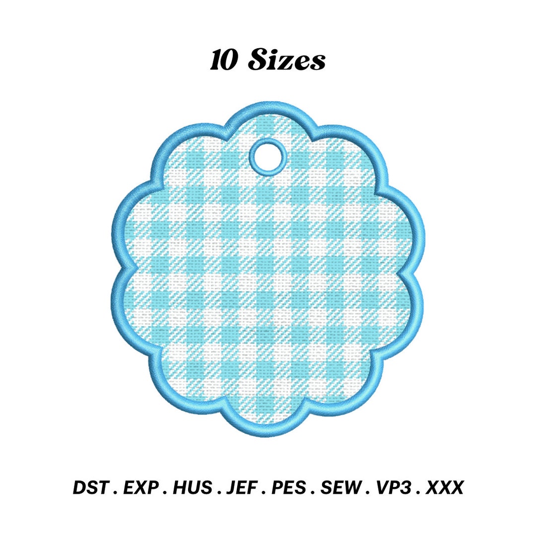 Scalloped Applique Embroidery Design: Circle Frame (digital Download ...