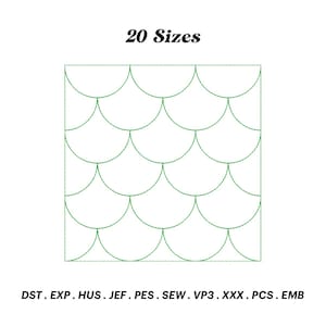 Fish Scale Quilt Embroidery Design, Fish Skin Quilt Block Embroidery ...