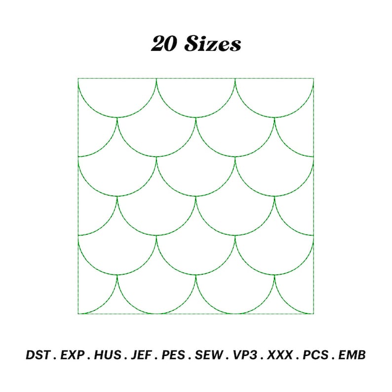 Fish Scale Quilt Embroidery Design: 20 Sizes (digital Download) - Etsy