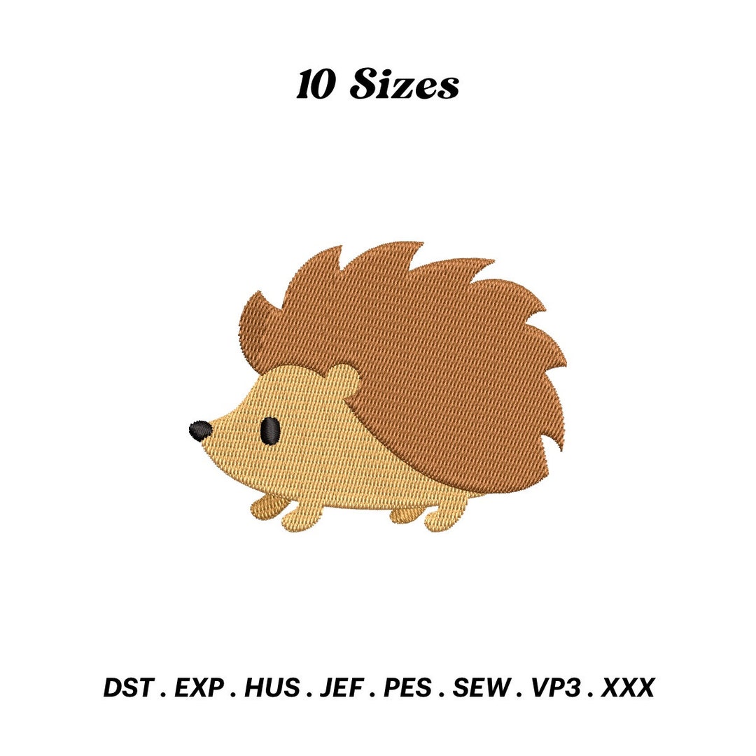 Hedgehog Embroidery Design, Cute Hedgehog Pattern Designs, Woodland ...
