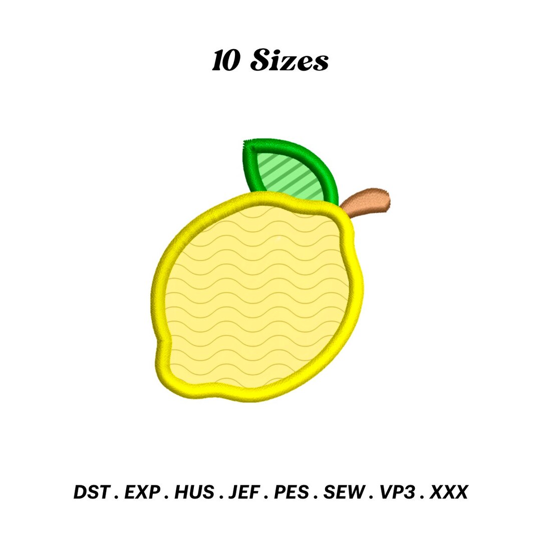 Lemon Applique Embroidery Design: Summer Citrus (digital Download) - Etsy