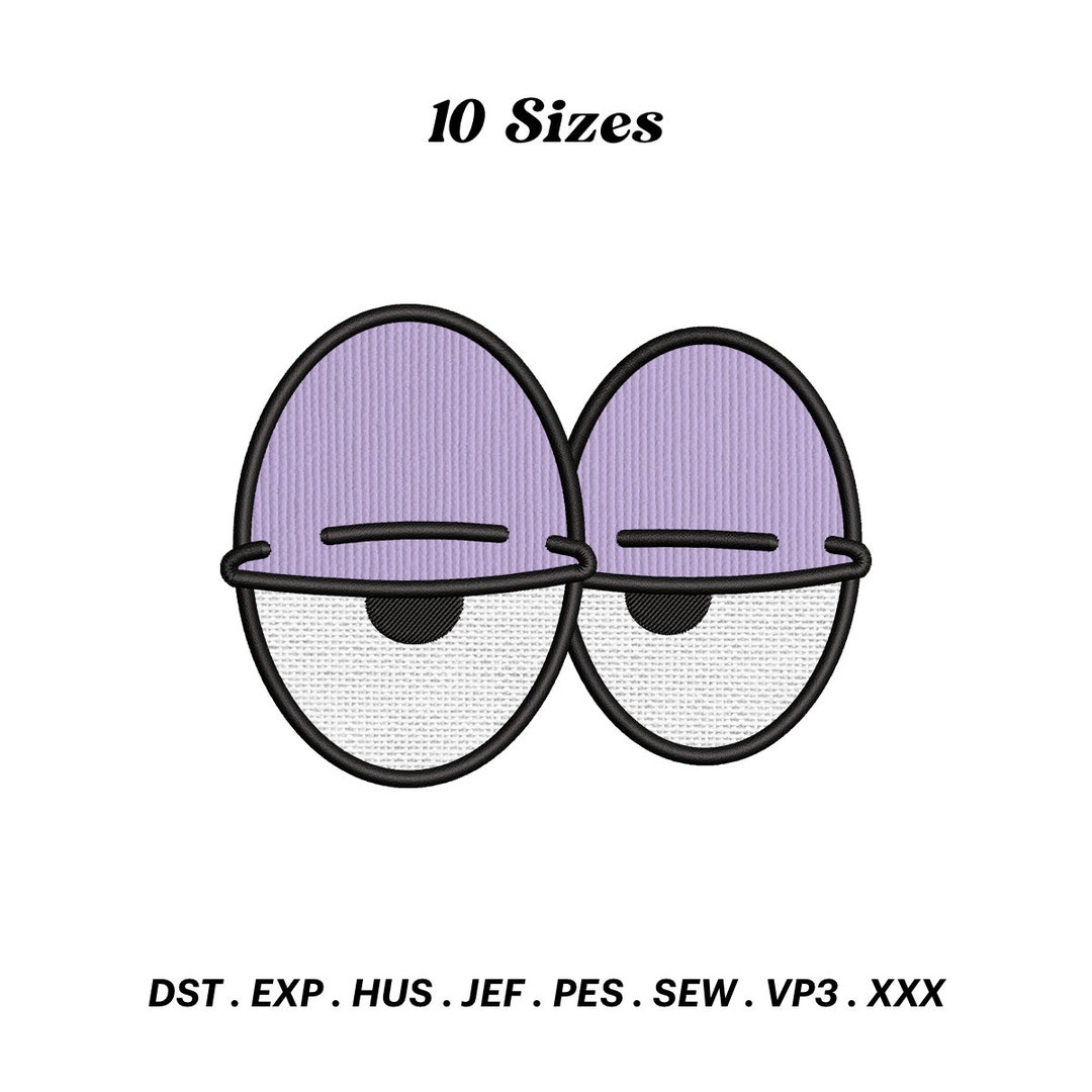 Sleepy Eyes Applique Embroidery Design: Cartoon Doll Eyes (digital ...