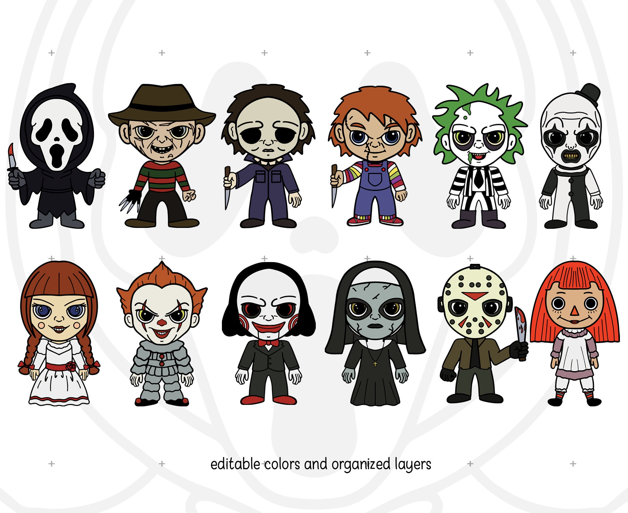 12 Halloween Character SVG Bundle Horror Character SVG - Etsy France