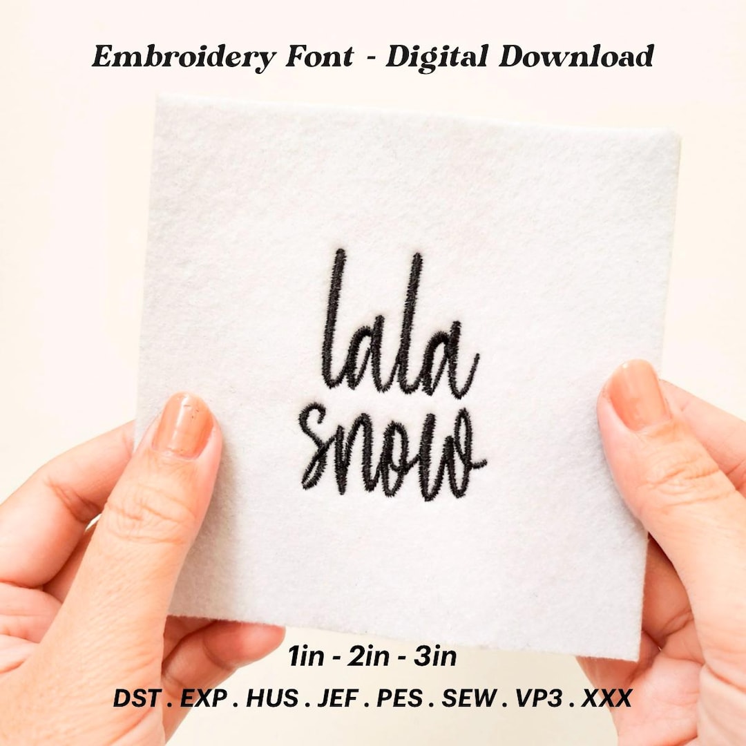 Lala Snow Embroidery Font, Calligraphy Font, Christmas Style ...