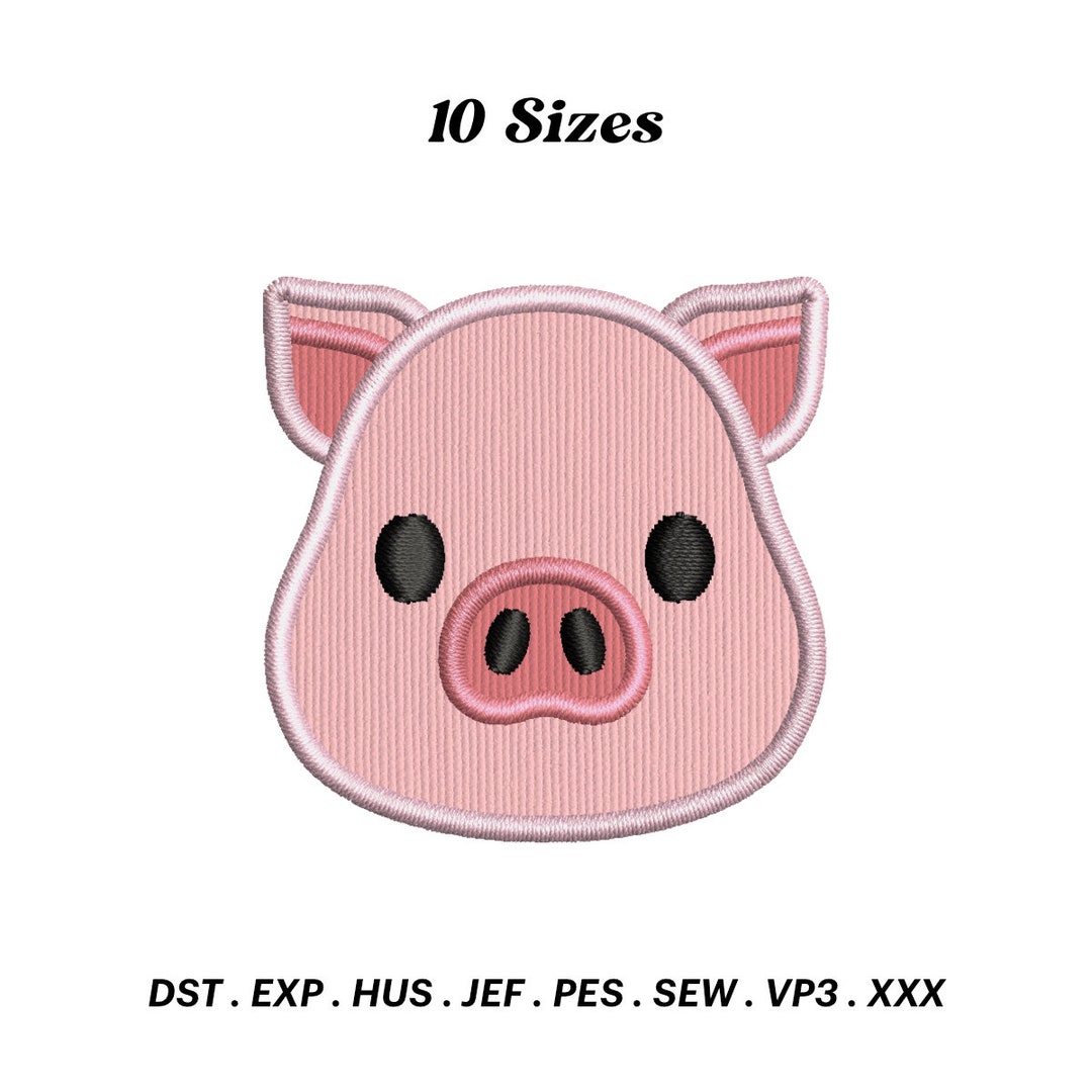 Pig Face Applique Embroidery Design, Farm Embroidery, Newborn ...