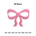 Pink Ribbon Bow Embroidery Design: Applique File (digital Download) - Etsy