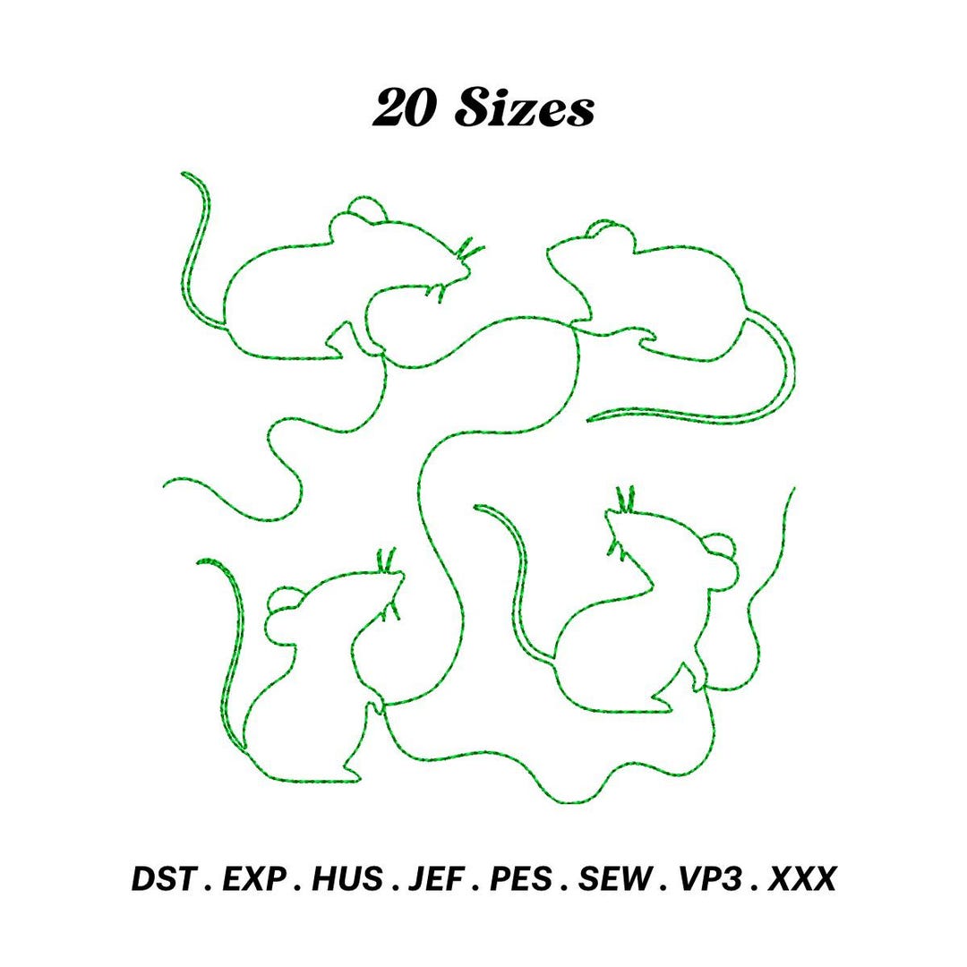 Rats Quilt Embroidery Design: Mouse Quilt Block Pattern (digital ...
