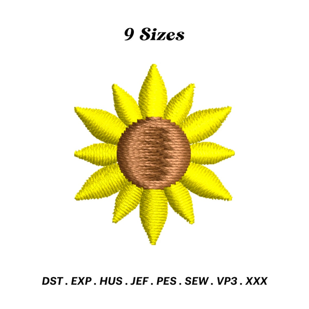 Sunflower Machine Embroidery Design: Floral Applique (PES File ...