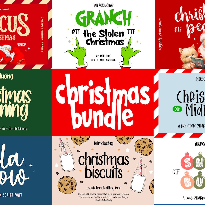 Christmas Fonts - Etsy