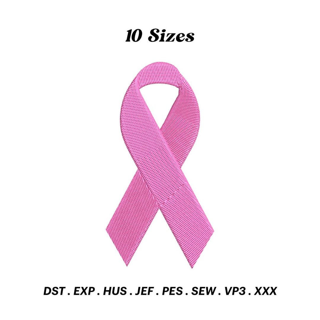 Cancer Awareness Ribbon Embroidery Design, Breast Cancer Embroidery ...