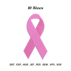 Breast Cancer Awareness Ribbon Embroidery Design (instant Download) - Etsy