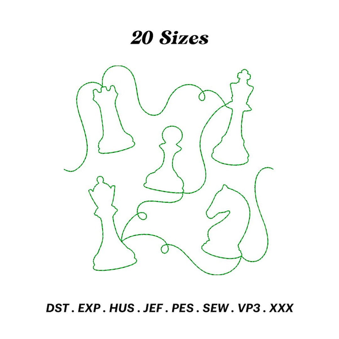 Chess Quilt Embroidery Design, Chess Game Quilt Block Embroidery, Chess ...