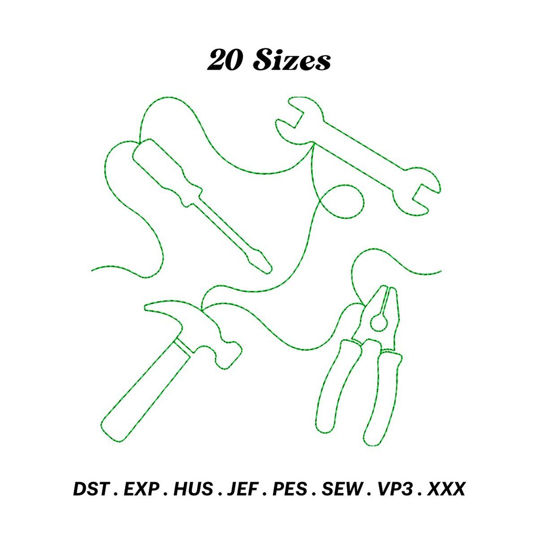Mechanic Tools Quilt Embroidery Design, Mechanic Tools Quilt Block ...