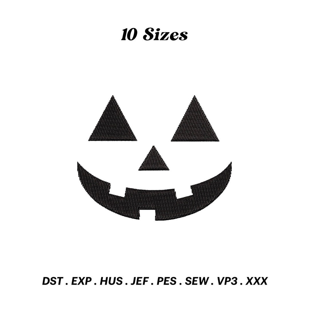 Jack O Lantern Face Embroidery Design: Halloween Pumpkin Pattern ...