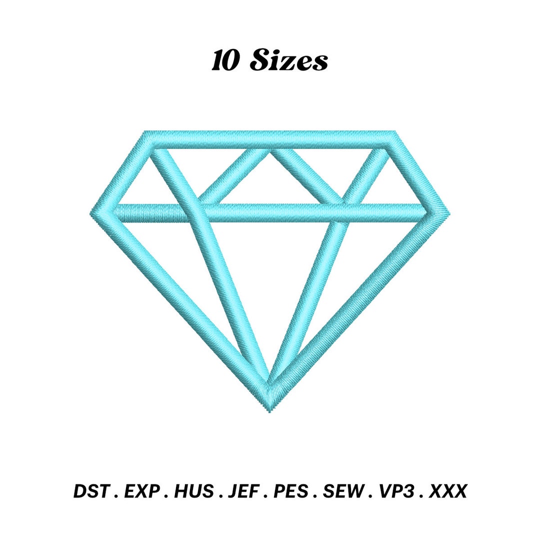 Diamond Shape Embroidery Design, Diamond Outline Machine Embroidery ...