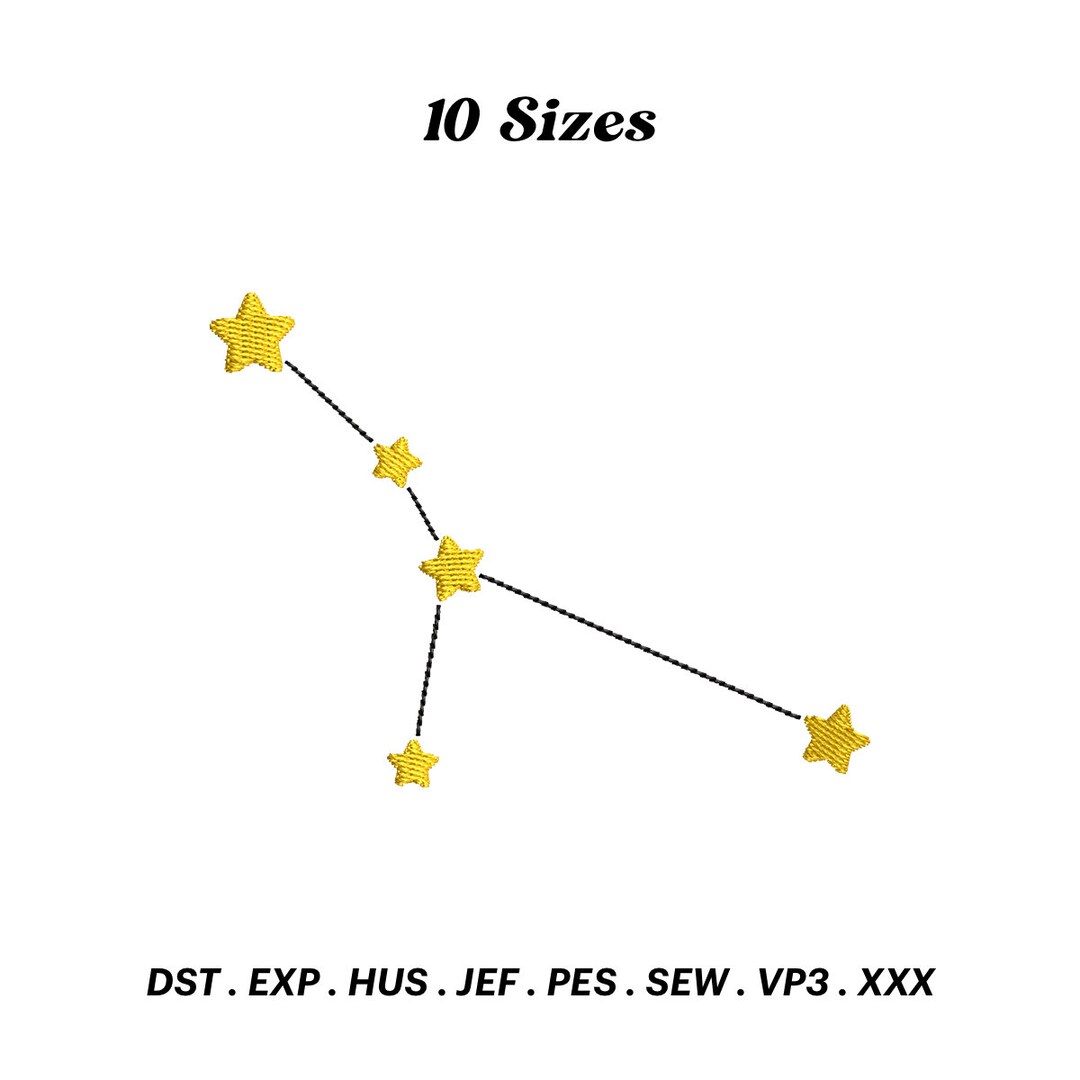 Cancer Constellation Embroidery Design: Zodiac Star Sign (digital ...