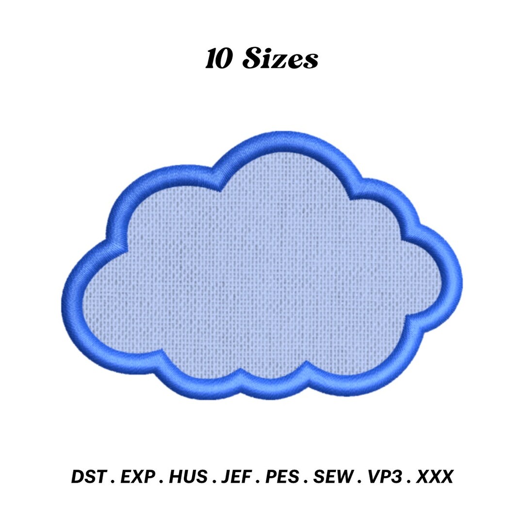 Cloud Applique Embroidery Design, Wheather Embroidery, Sky Design ...