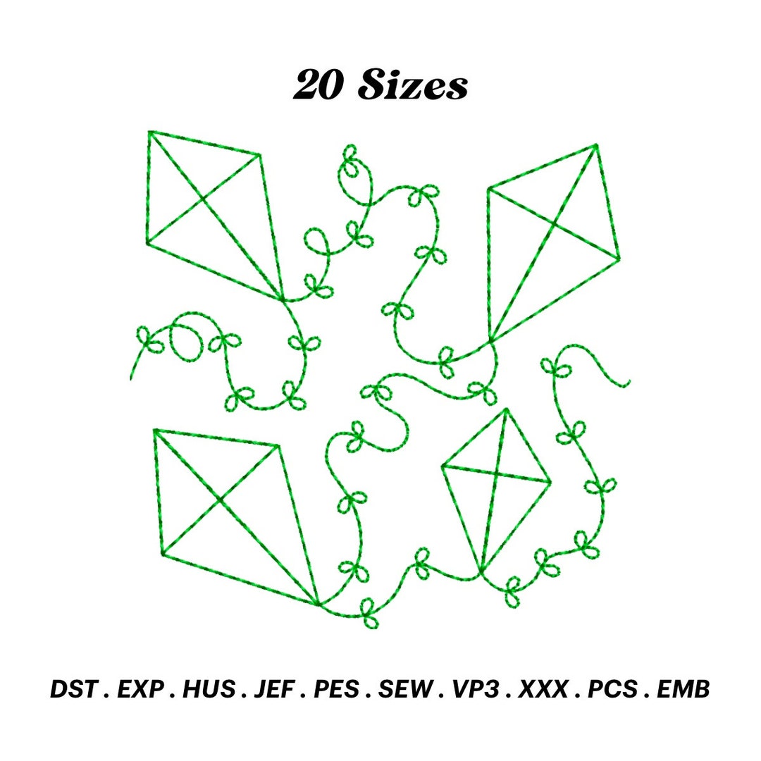 Kite Quilt Block Embroidery Design: Edge to Edge Quilting (digital ...