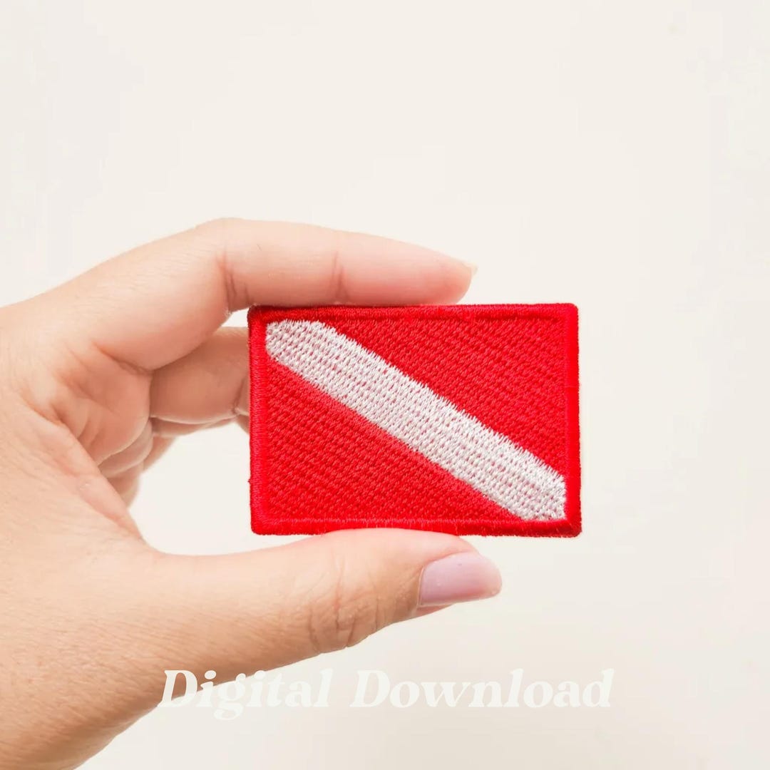 Diver Down Flag Embroidery Design, Scuba Embroidery Patch, Flag Embroidery, Digital Embroidery ...