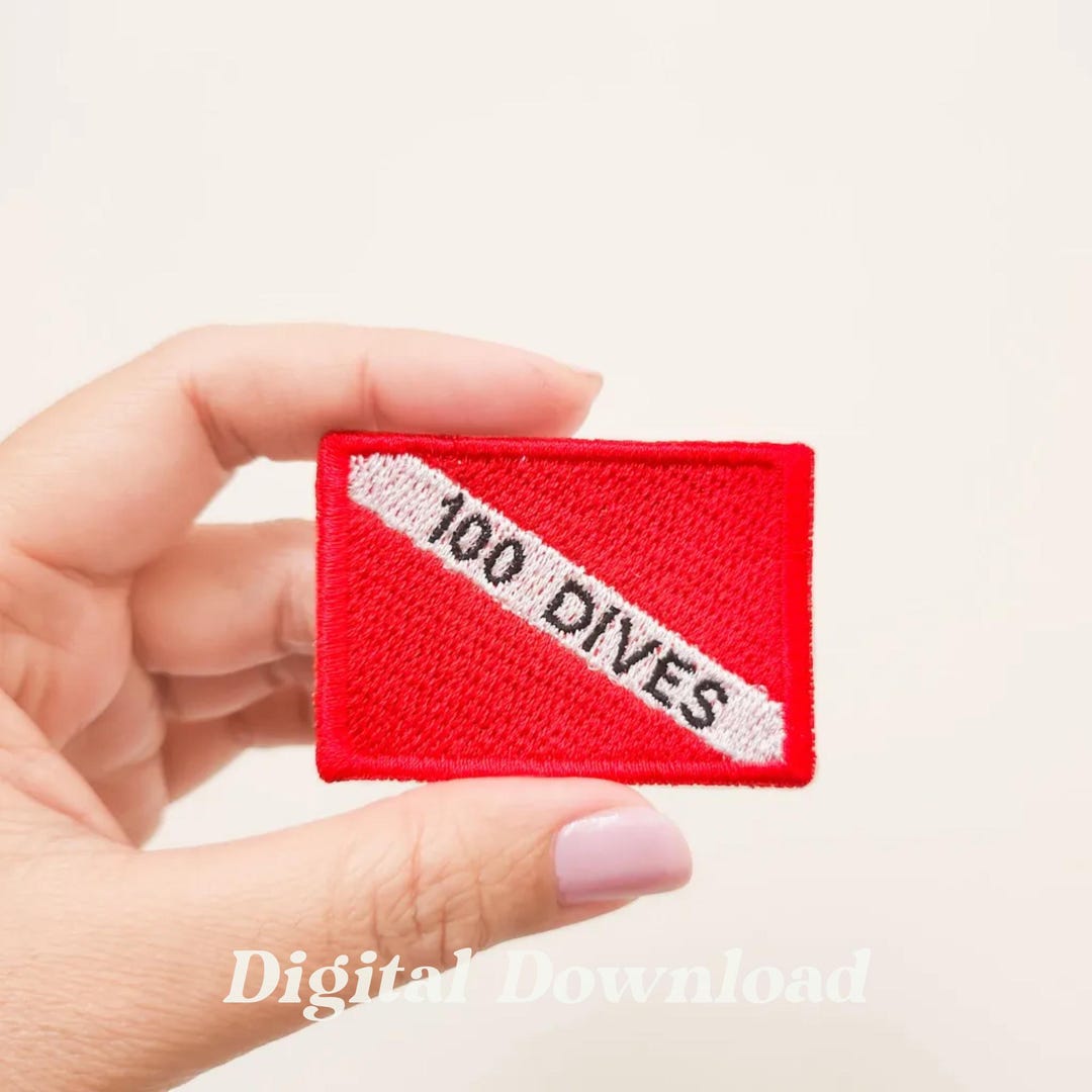 100 Dive Flag Embroidery Design: Scuba Patch (digital Download) - Etsy