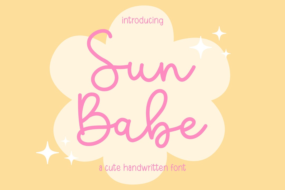 Sun Babe Handwriting Font, Playful Font, Twirls Typeface, Lettered ...