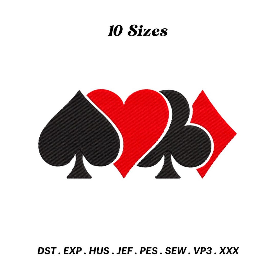 Poker Card Suits Embroidery Design: Bridge Game File (digital Download ...