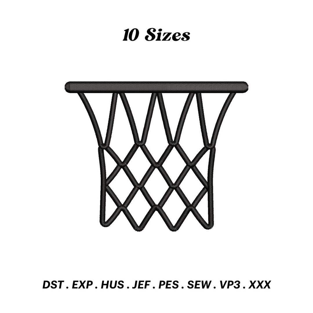 Basketball Net Embroidery Design, Basketball Hoop Embroidery Design ...