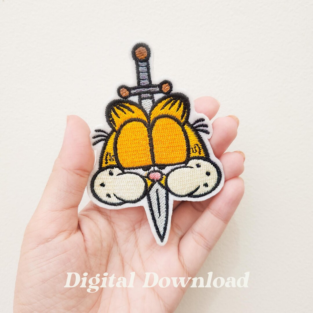 Cat Orange and Sword Embroidery Design, Popular Cat Embroidery ...