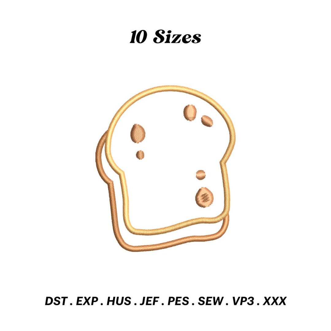 Bread Embroidery Design, Toast Embroidery Designs, Sliced Bread Machine ...
