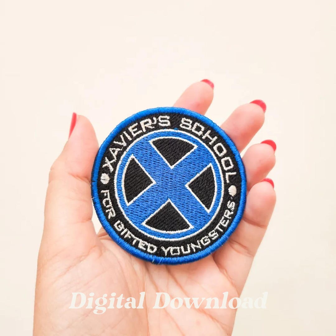 Mutant School Logo Embroidery Design: Superhero Patch (digital Download ...
