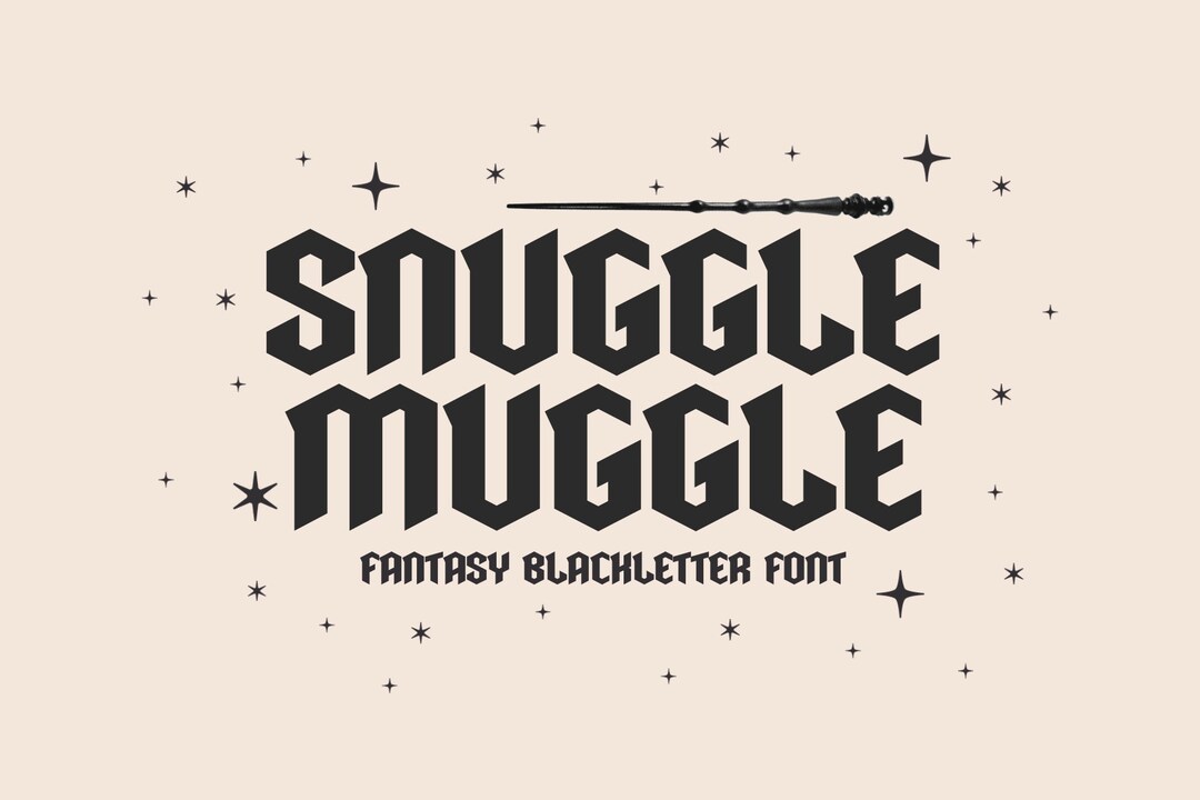 Snuggle Muggle Blackletter Fantasy Typeface, Gothic Blackletter Font ...