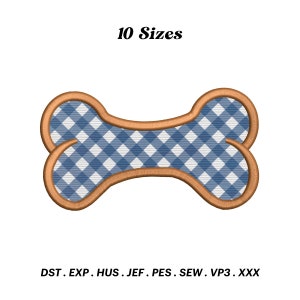 Bone Applique Embroidery Design, Dog Bone Embroidery, Pet Bone Applique ...