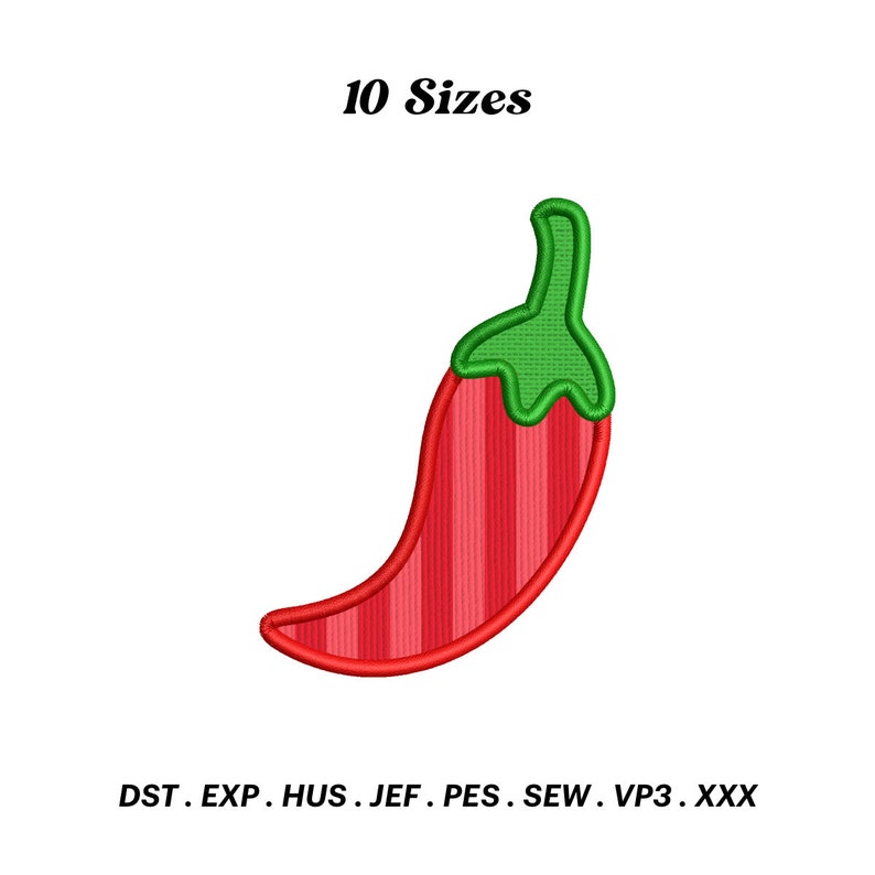 Chili Pepper Applique Embroidery Design: Spicy Mexican Stitching ...