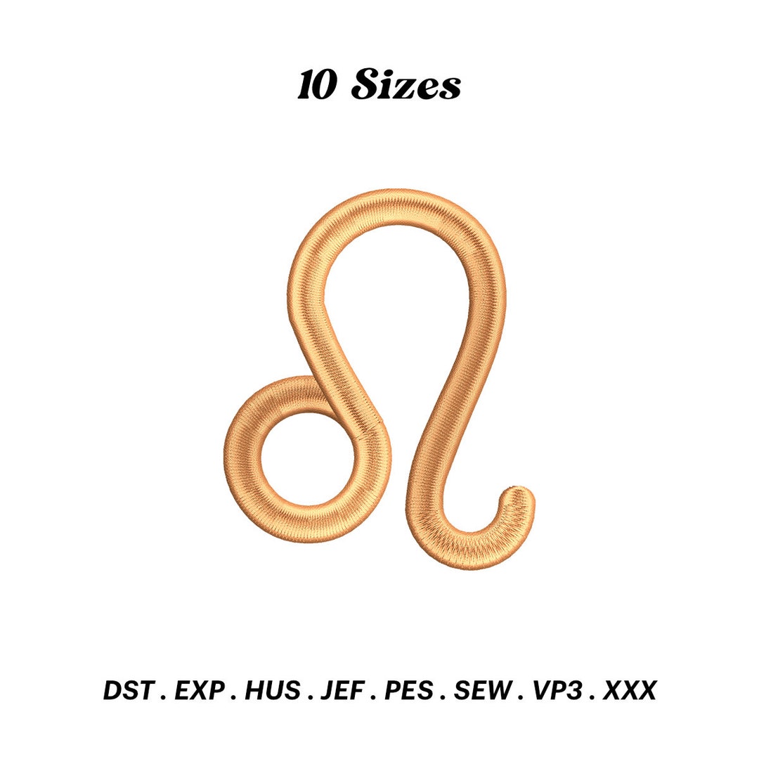 Leo Sign Embroidery Design, Zodiac Sign, Horoscope Embroidery Signs ...