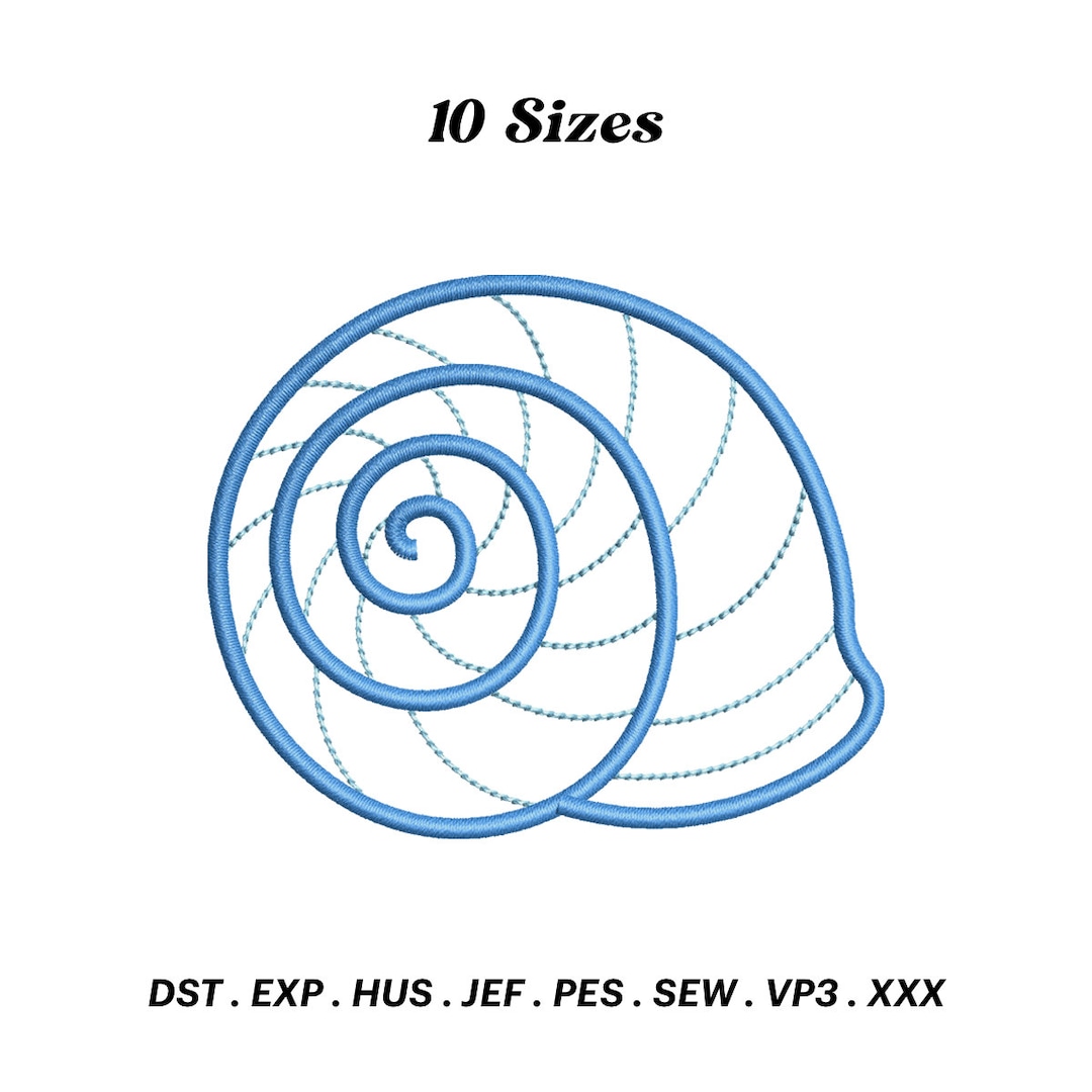 Snail Shell Embroidery Design: Sea Shell Stitch (digital Download) - Etsy
