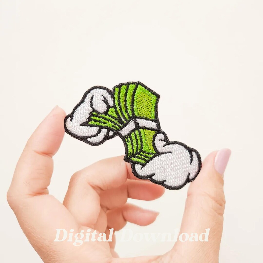 Count the Money Embroidery Design, Cartoon Embroidery Patch, Funny ...