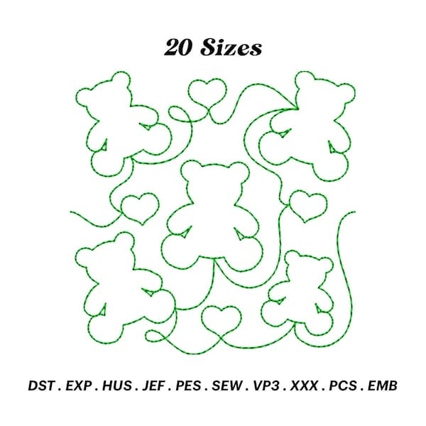 Teddy Bear Hand Quilting Pattern - Etsy