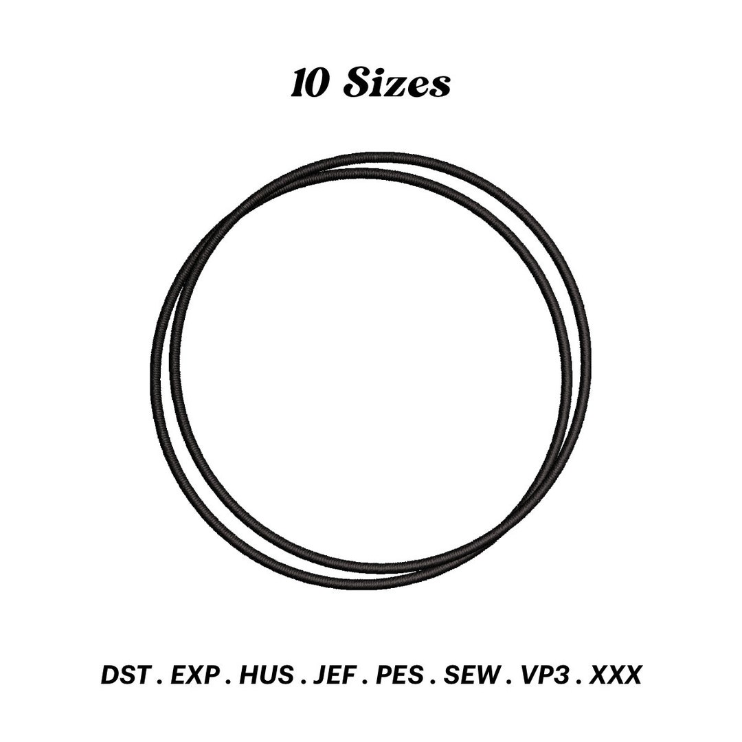 Circle Wire Frame Embroidery Designs, Double Circle Border, Machine ...