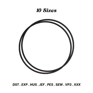 Circle Wire Frame Embroidery Designs, Double Circle Border, Machine ...