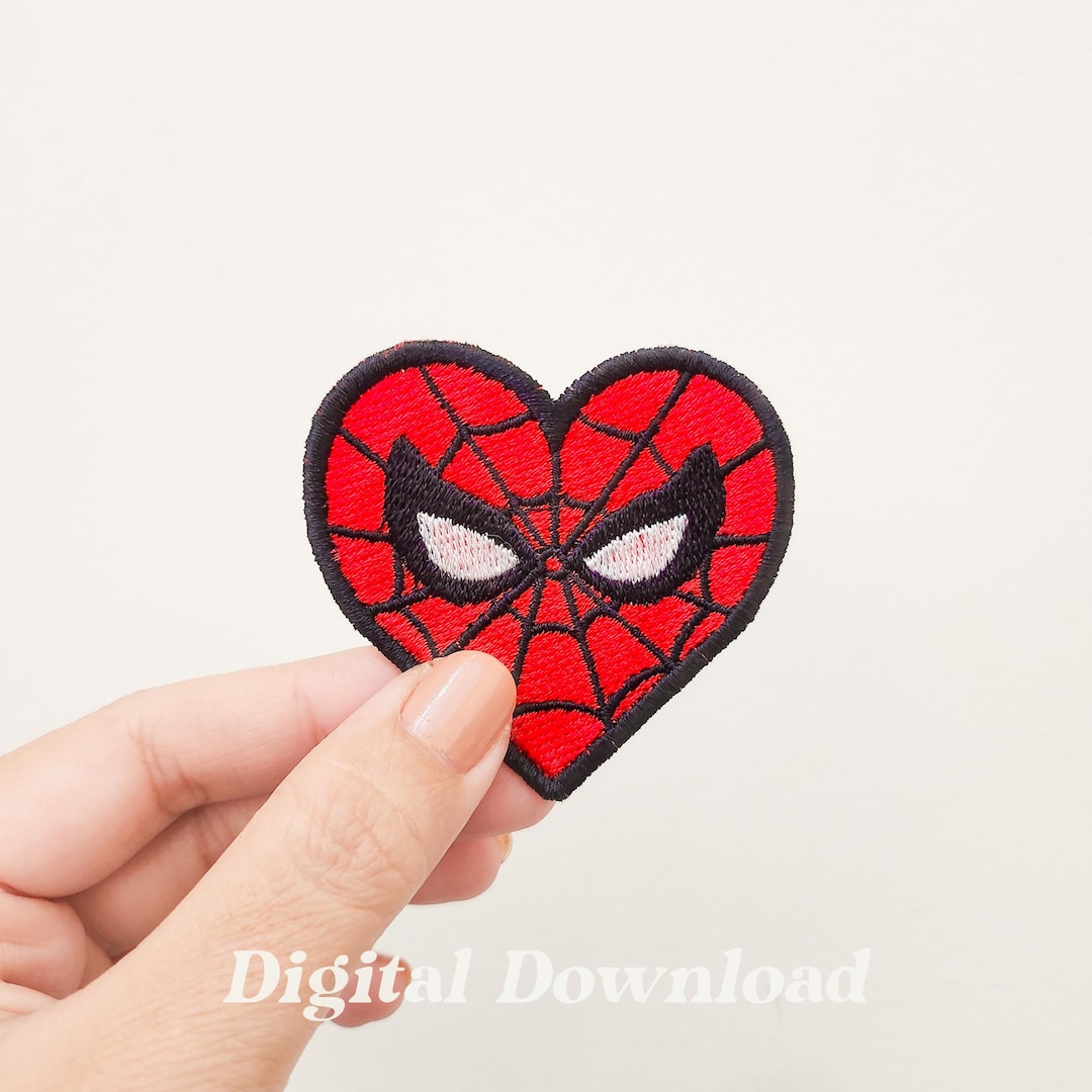 Spider Heart Embroidery Design: Superhero Patch (digital Download) - Etsy