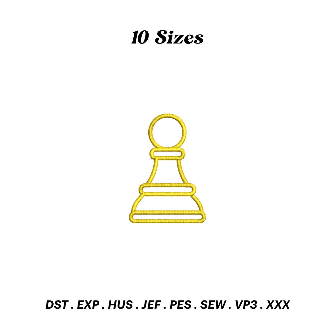 Pawn Chess Pieces Embroidery Design, Board Game Designs File, Chess ...