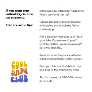 Cool Dads Club Embroidery Design, Gift for Dad, Baddas Dads Club, Retro ...